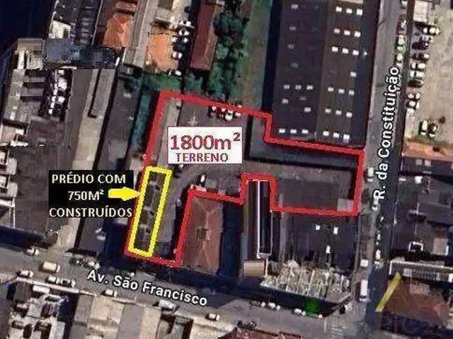 Terreno comercial para Venda em Santos/SP Centro