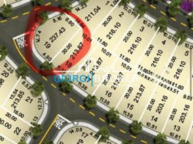Terreno de Esquina no Condomínio EVILLE: 237,5m² por R$175mil em São José do Rio Preto SP