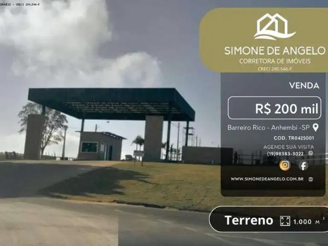 Terreno em Condomínio para Venda em Anhembi/SP Águas do Barreiro Rico