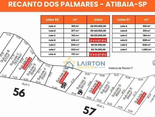 Terreno em Condomínio para Venda em Atibaia/SP Recanto dos Palmares