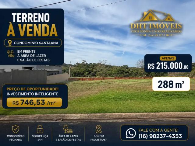 Terreno em Condomínio para Venda em Ribeirão Preto/SP Bonfim Paulista