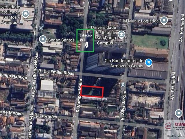 Terreno em Encruzilhada, Santos/SP de 1560m² à venda por R$ 6.299.000,00