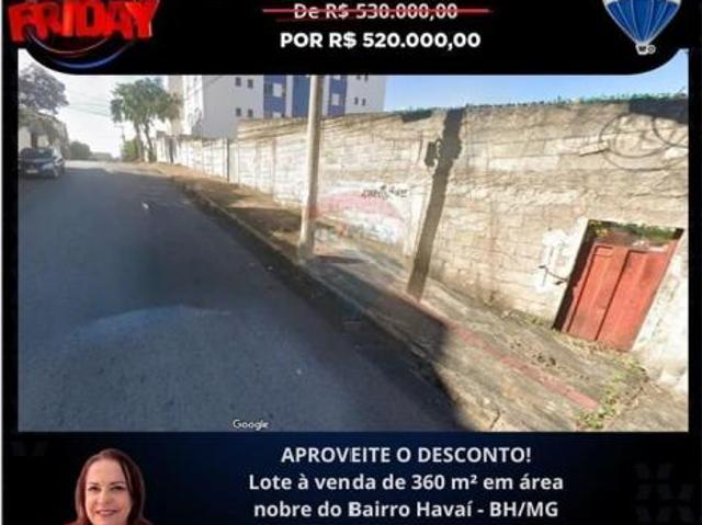 Terreno em Havaí, Belo Horizonte/MG de 360m² à venda por R$ 499.000,00
