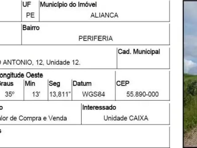 Terreno / Lote para Venda em Aliança/PE Centro 1 Quartos
