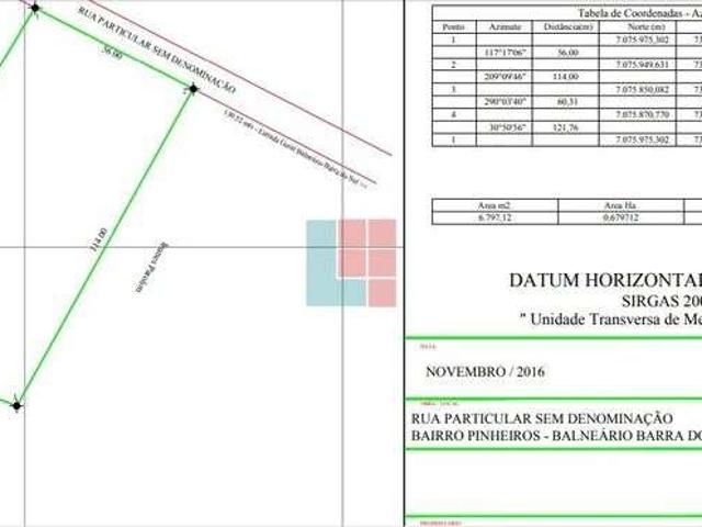 Terreno / Lote para Venda em Balneário Barra do Sul/SC Costeira