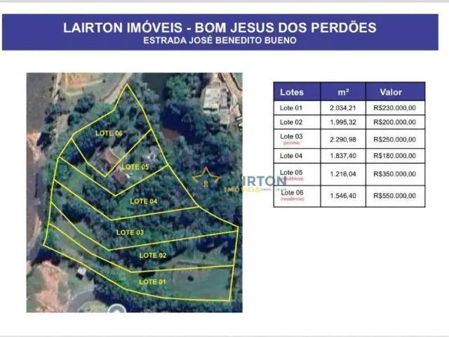 Terreno / Lote para Venda em Bom Jesus dos Perdões/SP Guaxinduva