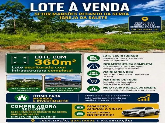 Terreno / Lote para Venda em Caldas Novas/GO Mansões Recanto da Serra
