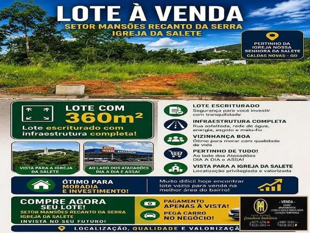 Terreno / Lote para Venda em Caldas Novas/GO Mansões Recanto da Serra