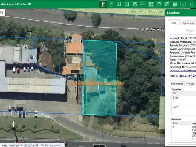 Terreno / Lote para Venda em Curitiba/PR Santo Inácio