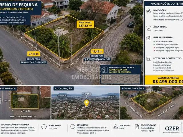 Terreno / Lote para Venda em Florianópolis/SC Capoeiras