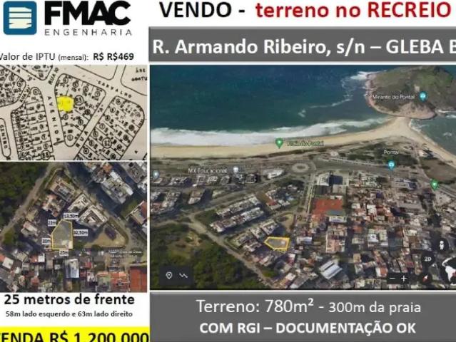 Terreno / Lote para Venda em Rio de Janeiro/RJ Recreio dos Bandeirantes