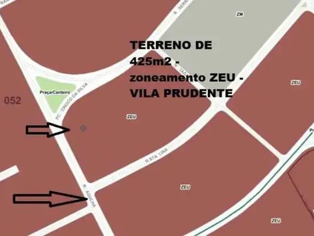 Terreno / Lote para Venda em São Paulo/SP Vila Prudente