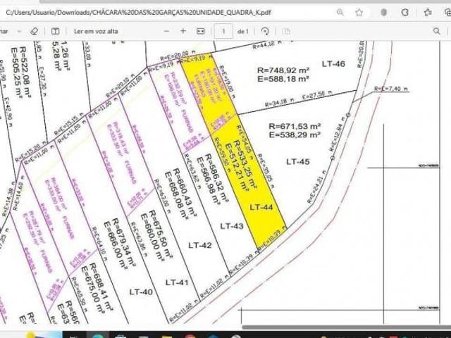 Terreno para venda em Chácara Das Garças de 513.00m²