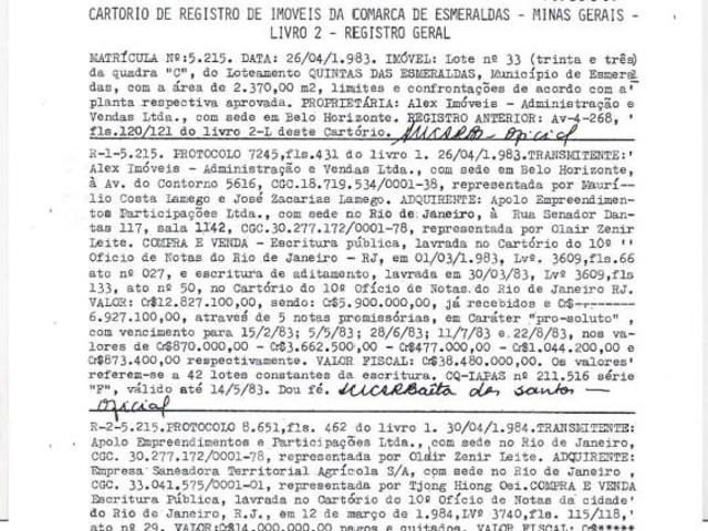 Terreno para venda em Esmeraldas