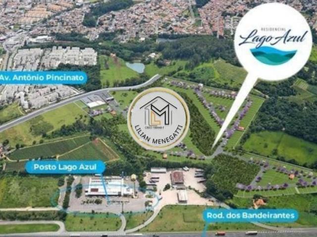 Terreno plano 369m², metragem diferenciada, Lago Azul Jundiaí, acesso Av. Pincinato e Rod. Bandeiran