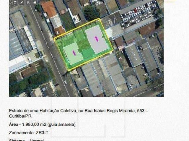 Terreno ZR3 T à venda, 1980 m² 36mFR x 55mFU por R$ 3.200.000 Hauer Curitiba/PR