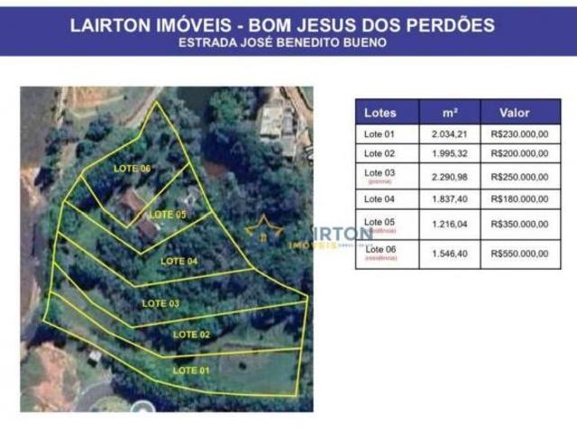 Terrenos Desdobrados à Venda em Bom Jesus dos Perdões – Próximo a Atibaia