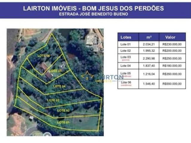 Terrenos Desdobrados à Venda em Bom Jesus dos Perdões – Próximo a Atibaia