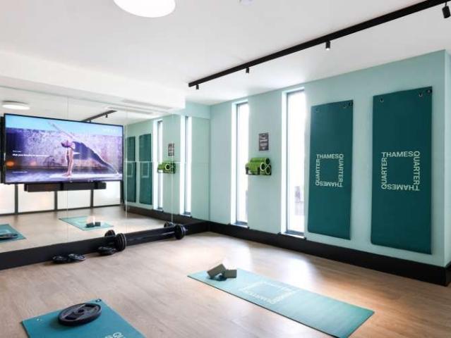 Thames Quarter.Split Level Gym. Fitness Studio. Pet Friendly. Resident Lounge. Workspaces. Roof Terrace. Private Dining Room. Onsite Management Team. Fre