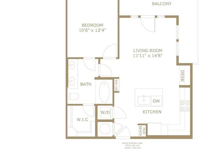 The Cambridge Studio Apartment for Rent at 627 N Lancaster Ave, Dallas, TX 75203 Lake Cliff