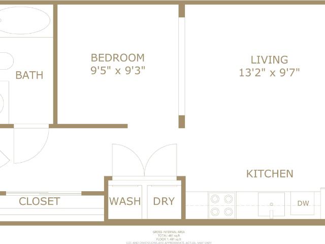 The Cambridge Studio Apartment for Rent at 627 N Lancaster Ave, Dallas, TX 75203 Lake Cliff