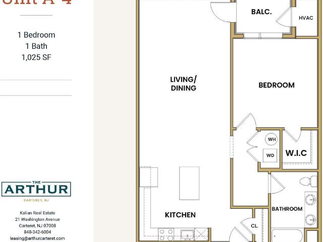 The Arthur 1 Bedroom Apartment for Rent at 21 Washington Ave, Carteret, NJ 07008