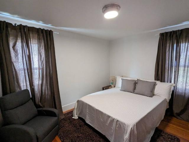 The available bedroom provides a quiet