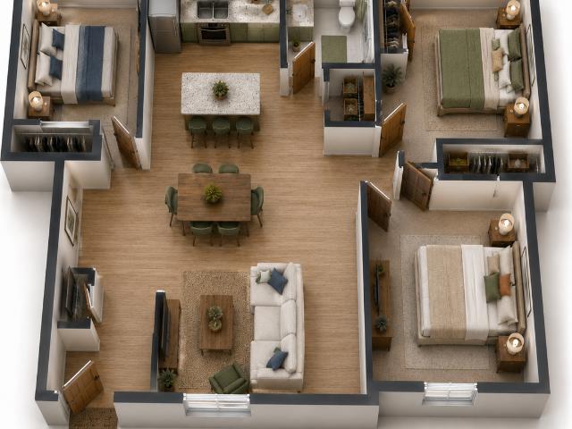 The Avalon Sabal 3 Bedroom Apartment for Rent at 2729 4th St S, St. Petersburg, FL 33705 Harbordale