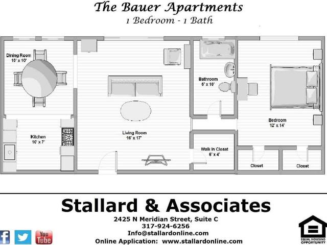 The Bauer Apartments 1 Bedroom Apartment for Rent at 3720 N Meridian St, Indianapolis, IN 46208 Near Northwest Riverside