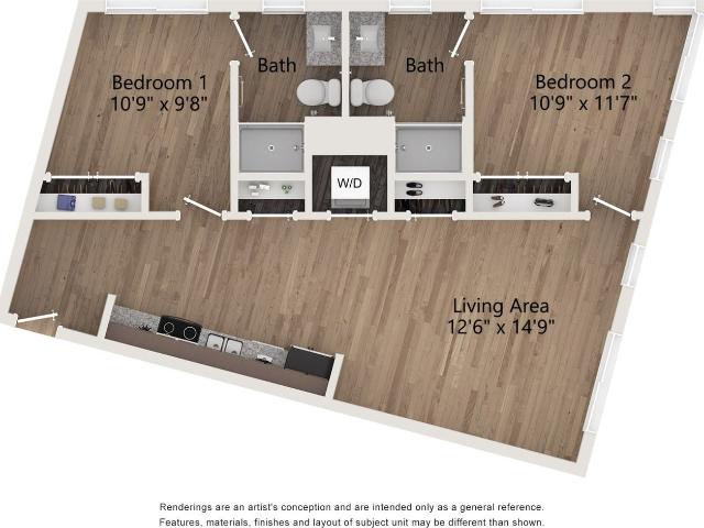 The Brooke on Bagley 2 Bedroom Apartment for Rent at 2420 Bagley St, Detroit, MI 48216 Vernor
