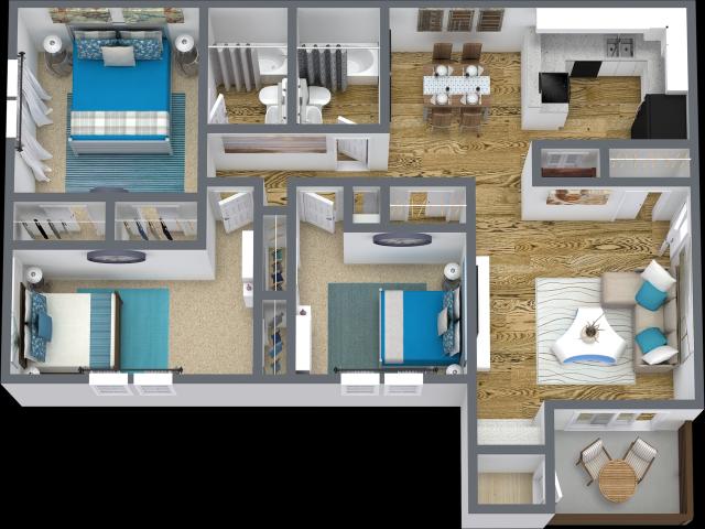 The District on Collins 3 Bedroom Apartment for Rent at 2910 S Collins St, Arlington, TX 76014