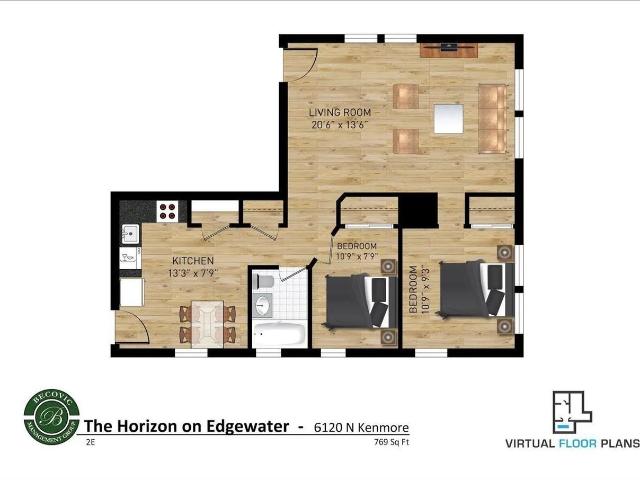 The Horizon on Kenmore 2 Bedroom Apartment for Rent at 6120 N Kenmore Ave, Chicago, IL 60660 Edgewater
