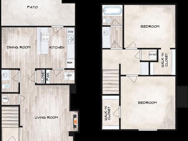 The Hunnington Townhomes 2 Bedroom Apartment for Rent at 3701 Robinhood Dr, Temple, TX 76502