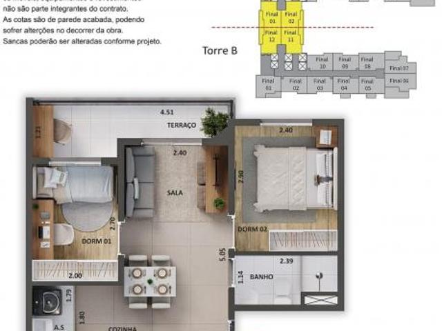 The One Chacára Santo Antônio, 32 a 52 m2, 3 dorm, com opção de sacada e vaga