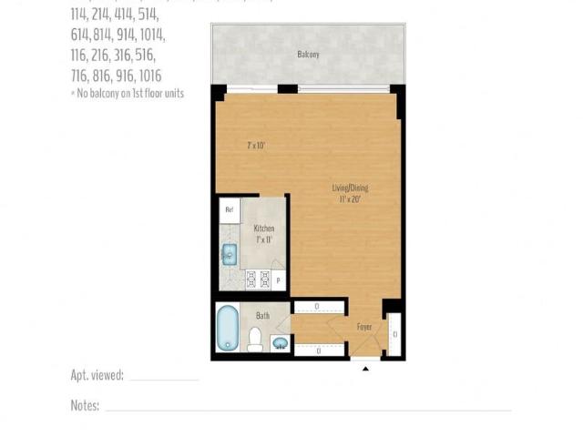 The Savoy Studio Apartment for Rent at 1101 New Hampshire Ave Nw, Washington, DC 20037 Dupont Circle