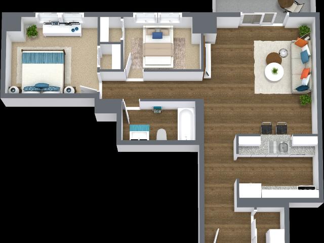 The Parker @ Seventh 2 Bedroom Apartment for Rent at 615 Park St, Des Moines, IA 50309 Downtown Des Moines