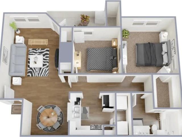 The Woods Of Five Mile Creek 2 Bedroom Apartment for Rent at 6010 S Westmoreland Rd, Dallas, TX 75237 Redbird
