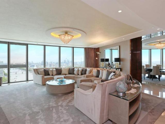 The Tower, 1 St. George Wharf, London. 3 bed apartment to rent £21,667 pcm £5,000 pw