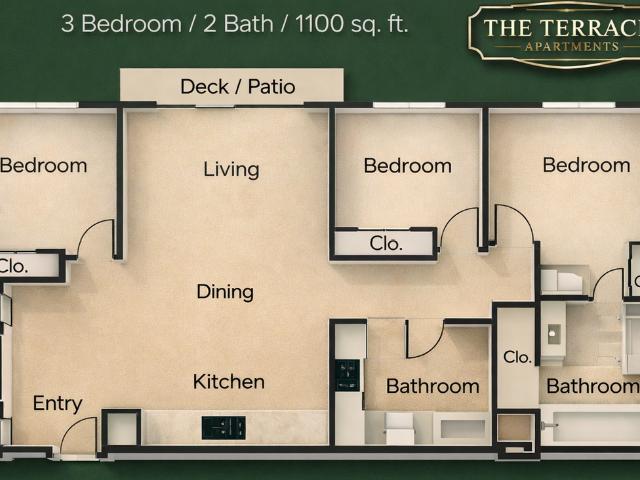 The Terrace Apartments 2 Bedroom Apartment for Rent at 4150 4150 & 4004 W. Whistalks Way, Spokane, WA 99224