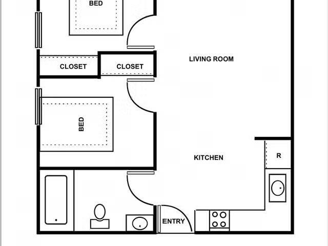 The Vine on 8th 2 bedroom 496 square feet