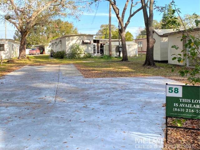 LOT 58: VACANT LAND FOR RENT in 55+ community! Bring your mobile home into Sunset by the Lake! this is not a home for rent