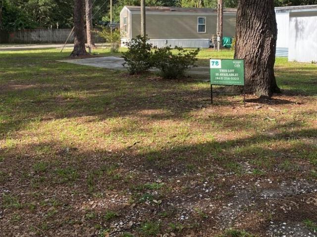 LOT 78: VACANT LAND FOR RENT in 55+ community! Bring your mobile home into Sunset by the Lake! this is not a home for rent