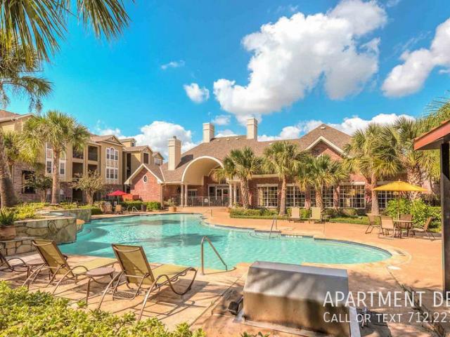 Tile and wood floors with private balconies.apartments in Pearland.