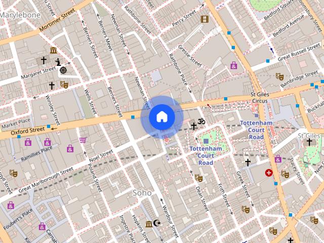 Tottenham Court Road, 1 Fareham Street, Soho, London, W1F