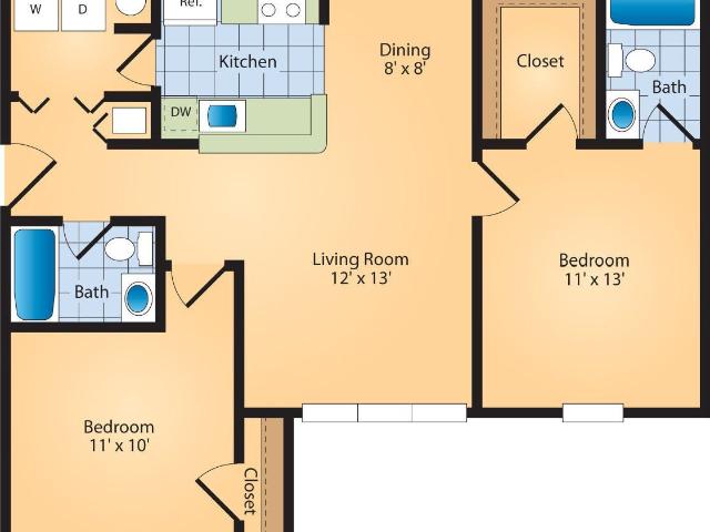 Townsend Square 2 Bedroom Apartment for Rent at 1100 Townsend Blvd, Fredericksburg, VA 22401