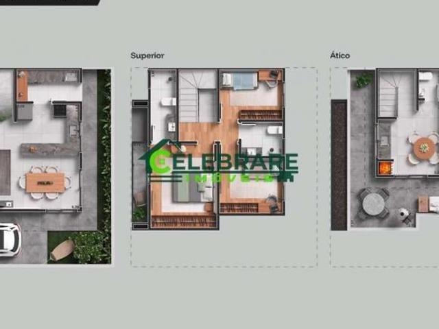 TRIPLEX NOVO, DE COND.NO BAIRRO ALTO! 03 QTOS,SUÍTE,SACD,ÁTICO