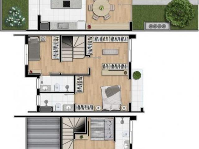 Triplex à venda com 2 suítes no Santa Cândida Curitiba