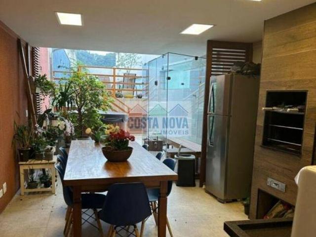Tríplex a venda na Vila Belmiro, 3 suítes, porteira fechada, piscina, área gourmet, cinema, sauna