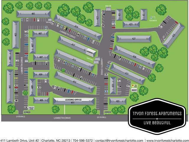 Tryon Forest 1 Bedroom Apartment for Rent at 411 Lambeth Drive, Charlotte, NC 28213 Hidden Valley