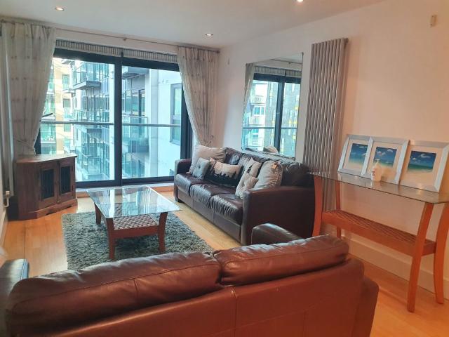 Two Bedroom Apartment with Balcony to Let at Millharbour, E14 9ND with Water, Gas & Heating Utilties Included